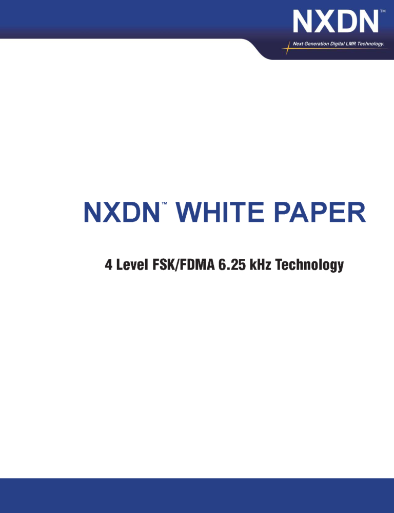 NXDN White Paper | West Central Florida Group, Inc.